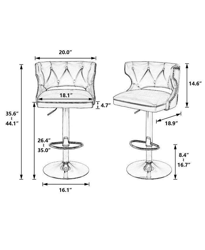 Simplie Fun Bar Stools With Back And Footrest Counter Height Dining ...