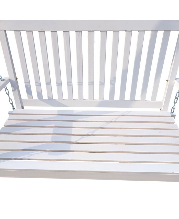 Simplie Fun Outdoor Wood Swing with Armrests, Easy Assembly - Macy's