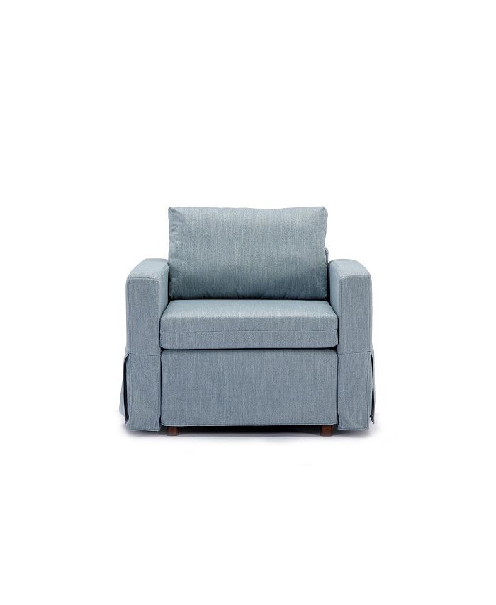 Simplie Fun Light Blue Modular Sectional Sofa with Ottoman - Macy's