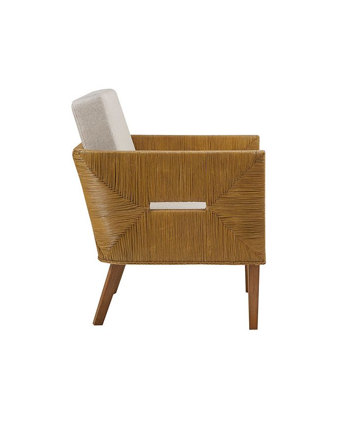 Simplie Fun Blake Handcrafted Rattan Upholstered Accent Armchair - Macy's