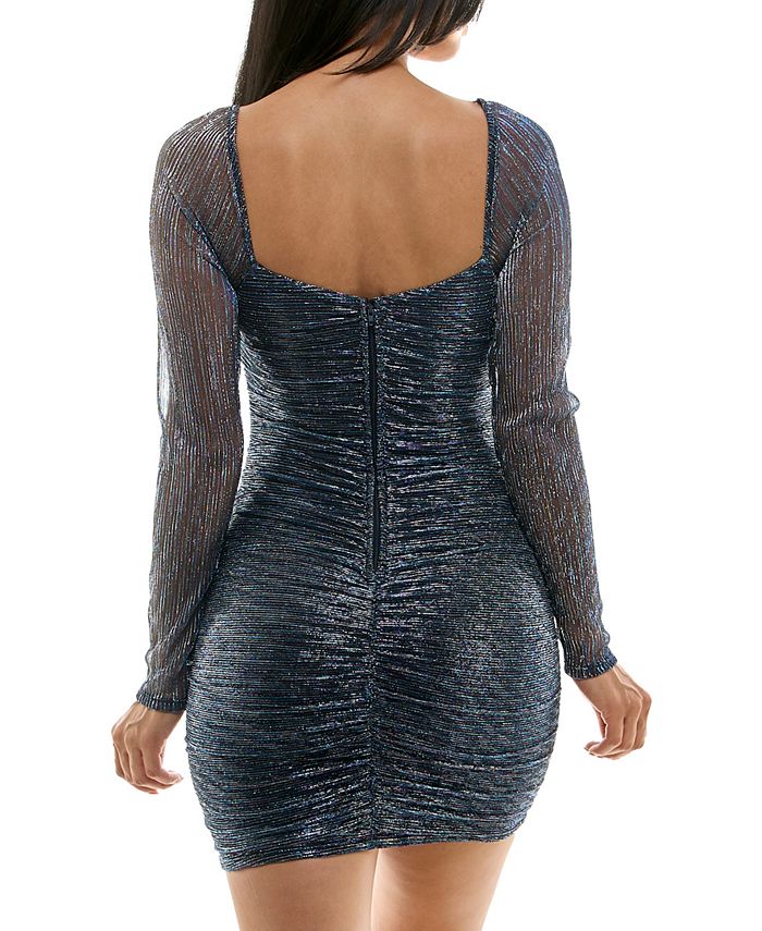 City Studios Juniors' Metallic Ruched Bodycon Dress - Macy's