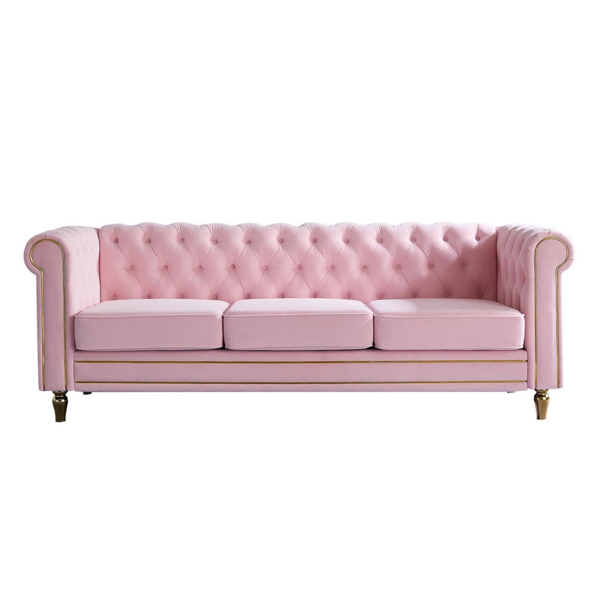 Click here for Simplie Fun Chesterfield Velvet Sofa 84.65 Inch Fo... prices