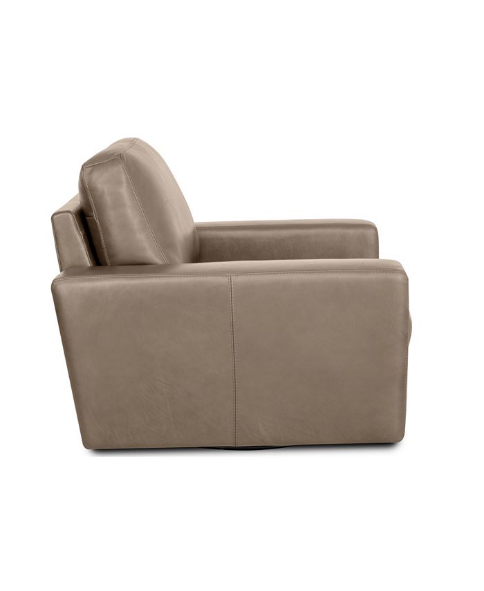 RUTHERFORD HOME Matera 40" Leather Swivel Chair - Macy's