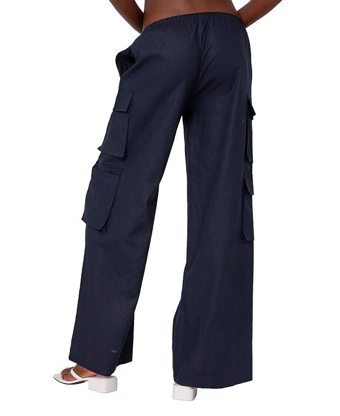 Edikted Women's Bristol Linen Look Cargo Pants - Macy's