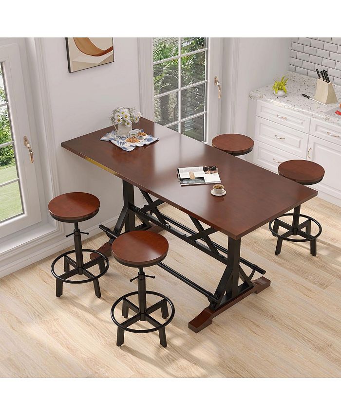 Simplie Fun Rustic Industrial 5-Piece Dining Set - Macy's
