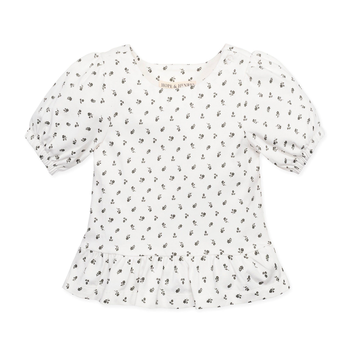 Click here for Hope & Henry Girls Bubble Sleeve Knit Peplum Top -... prices