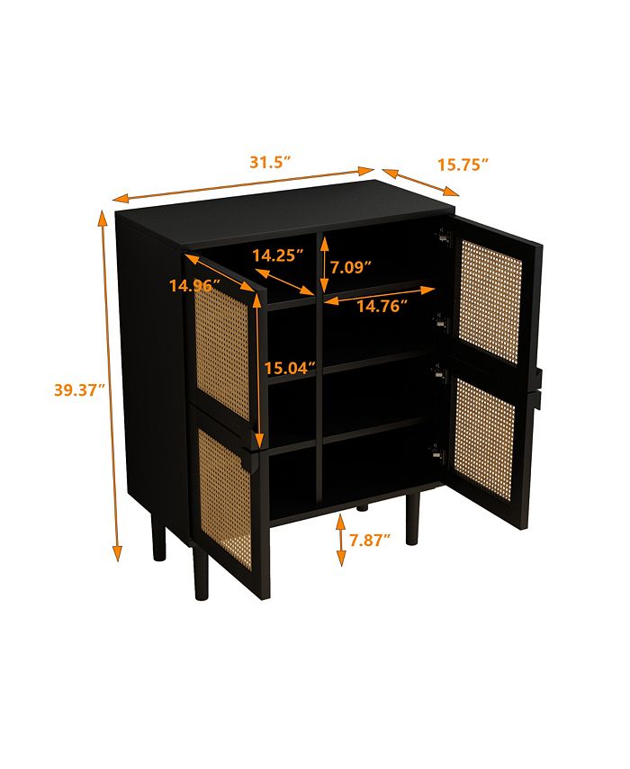 Simplie Fun 8-Space Rattan Mesh Storage Cabinet in Black - Macy's