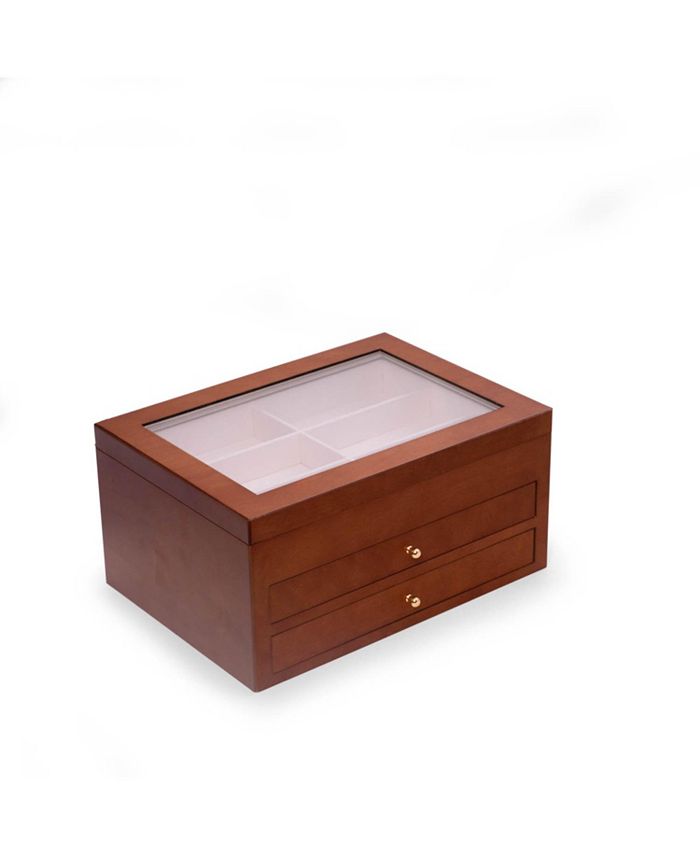 Bey-Berk Cherry Wood 18 Sunglass Storage Box - Macy's