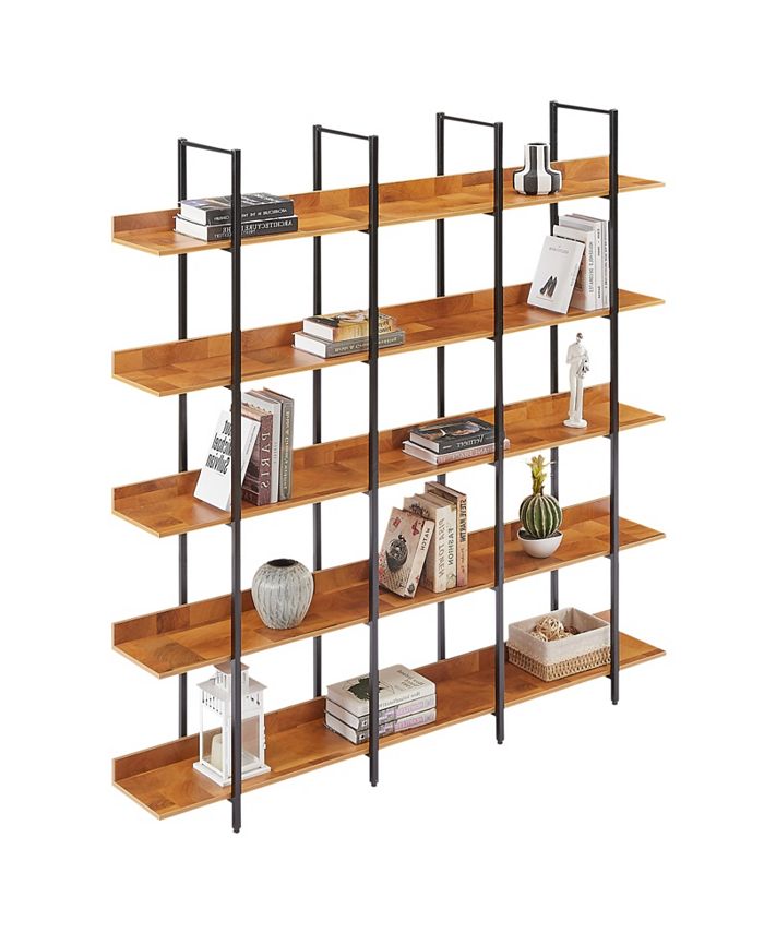 Simplie Fun 5 Tier Bookcase Home Office Open Bookshelf, Vintage ...