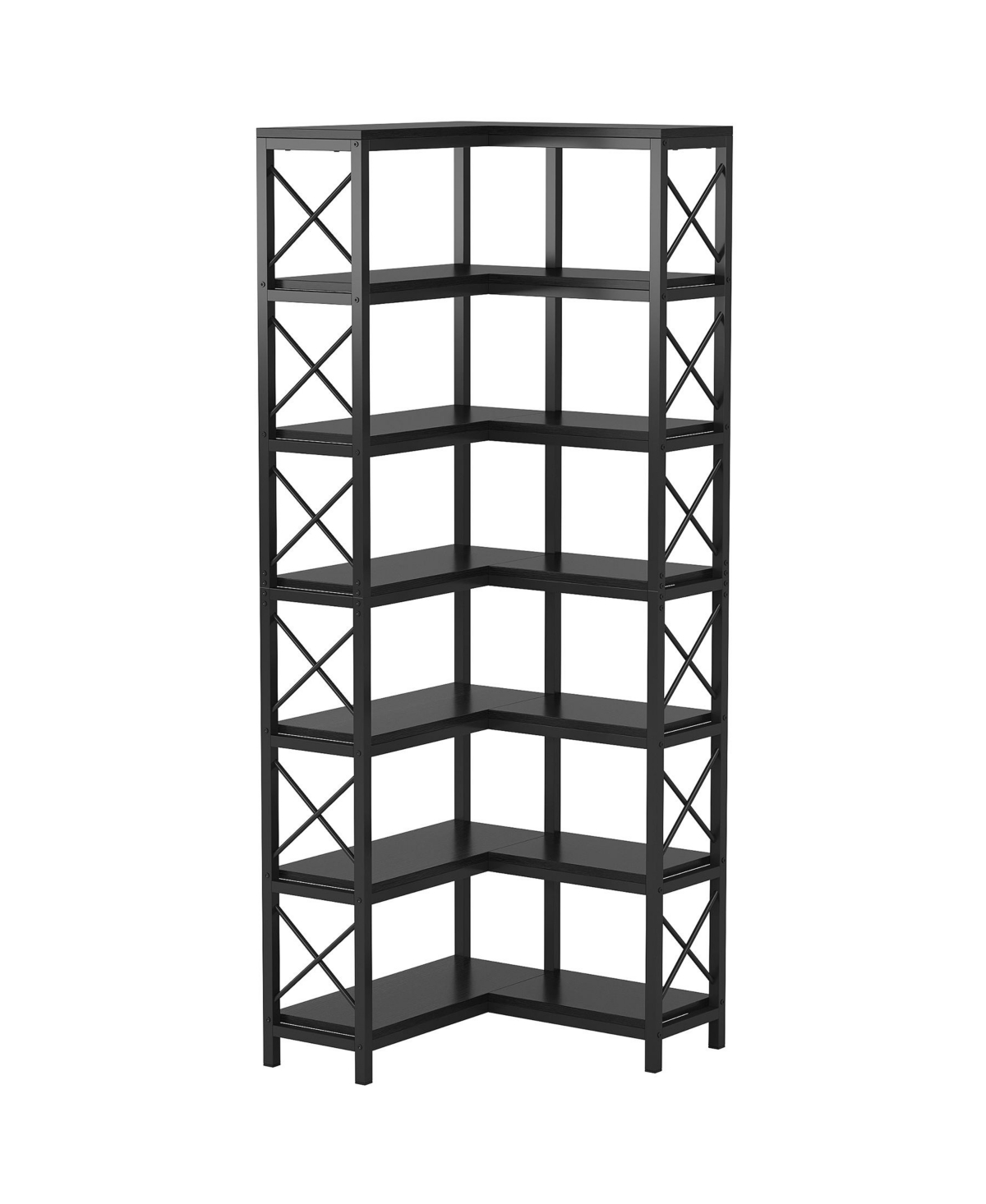 Click here for Tribesigns 7 Shelf Corner Bookcase  Industrial Lar... prices