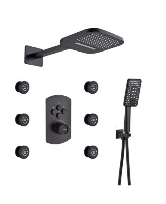 MONDAWE Pressure Balanced 3 Functions 6 Sprays 22 Inch Wall Mounted ...