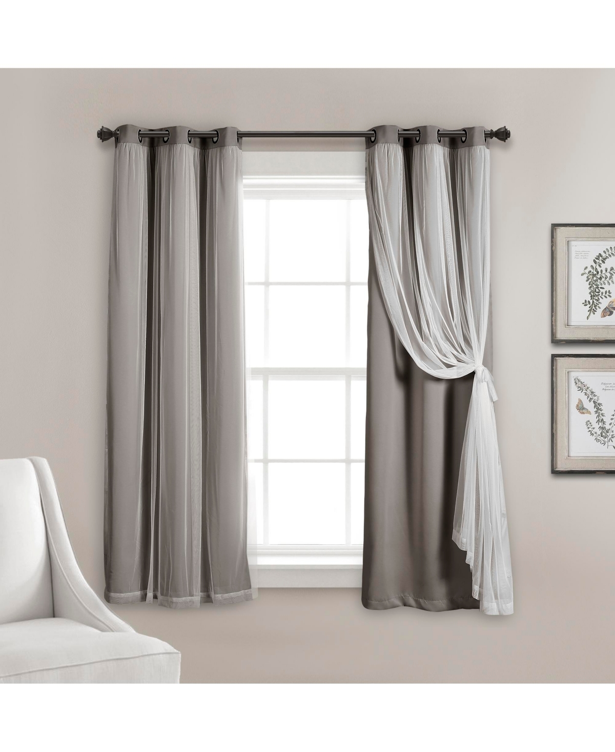 Click here for Lush Decor Grommet Sheer Panels With Insulated Bla... prices