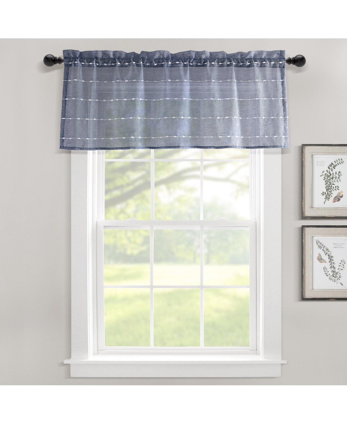 Click here for Lush Decor Farmhouse Textured Sheer Valance - Navy prices