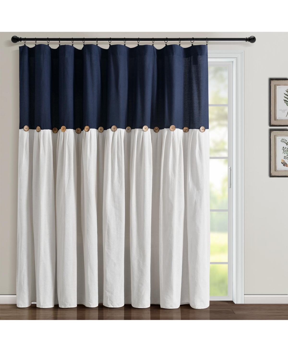 Click here for Lush Decor Linen Button Window Curtain Panels - Na... prices