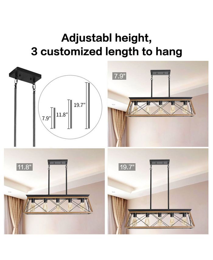 Simplie Fun Farmhouse Chandeliers With 5 Bulbs For Dining Room - Macy's