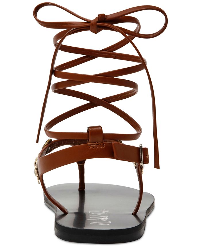 Wild Pair Earheart Thong Lace-Up Flat Sandals, Created for Macy's - Macy's