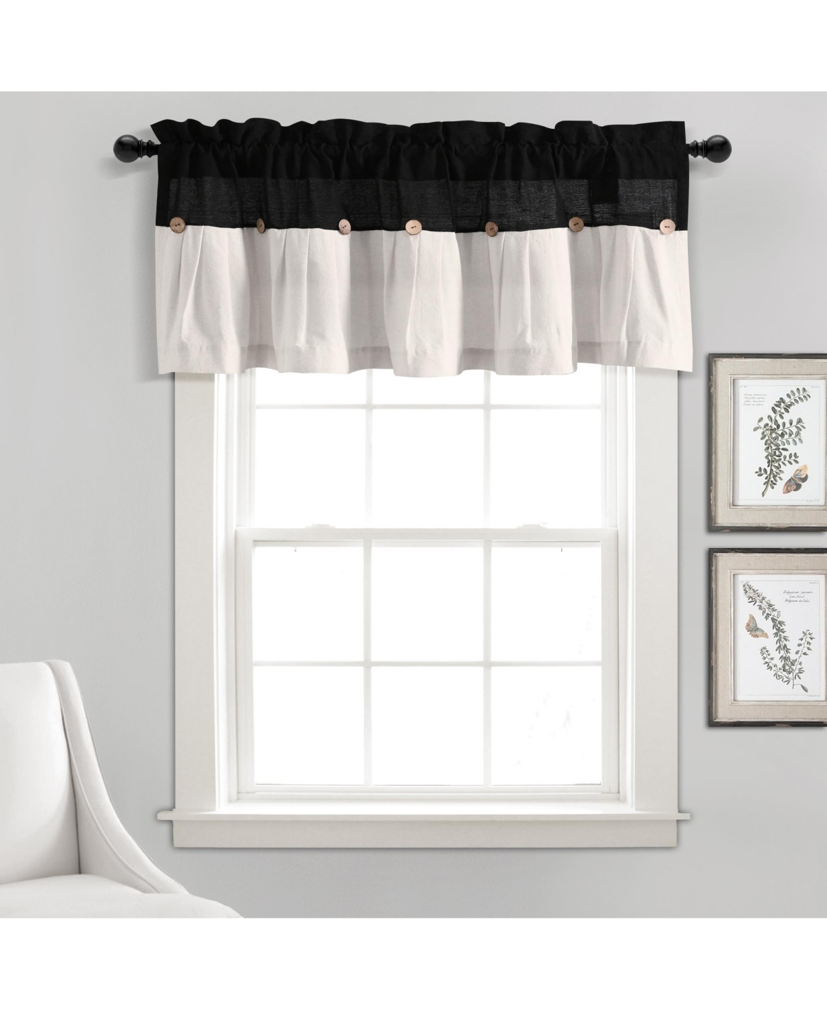 Click here for Lush Decor Linen Button Valance - Black prices