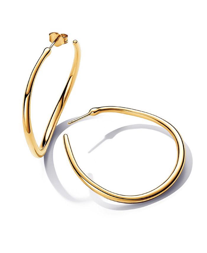 Pandora 14k gold-plated Shaped Open 42 mm Hoop Earrings - Macy's