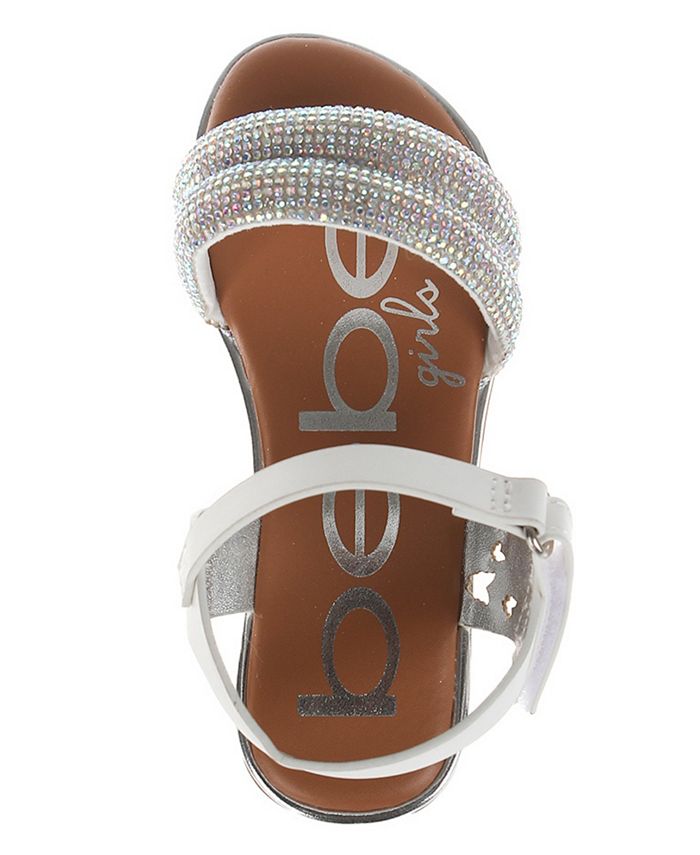 Bebe Big Girl's Rhinestone Tubular Sandal with Butterfly Chop Outs ...
