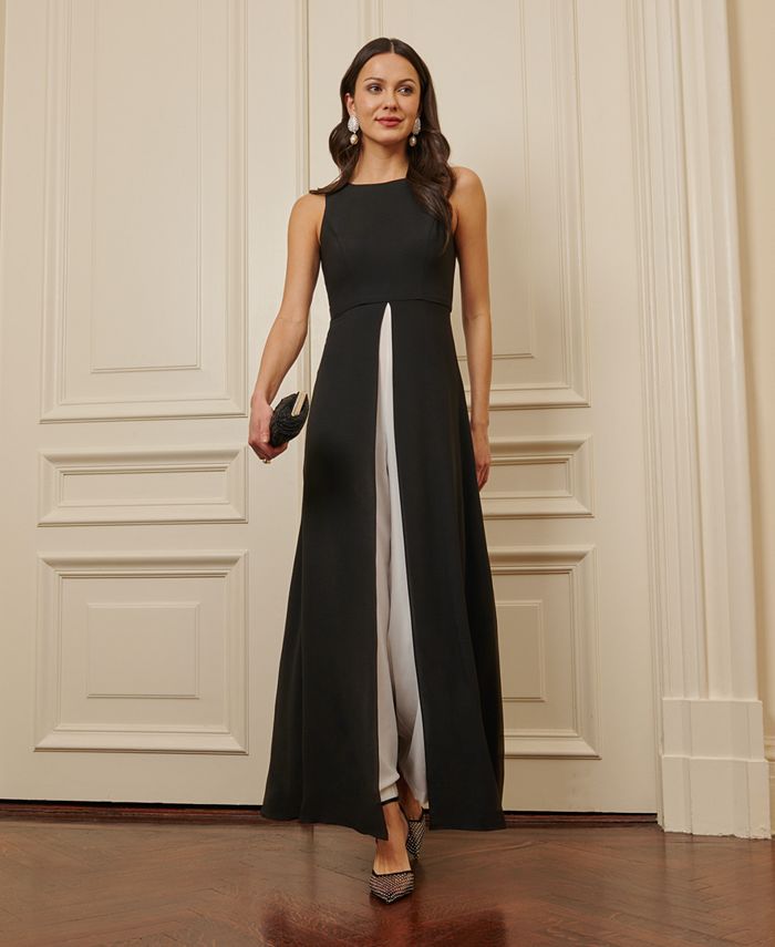 Adrianna Papell Colorblocked Overlay Jumpsuit - Macy's