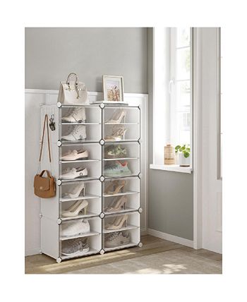 Slickblue Interlocking Shoe Rack, Cubes Shoe Organizer with Doors ...