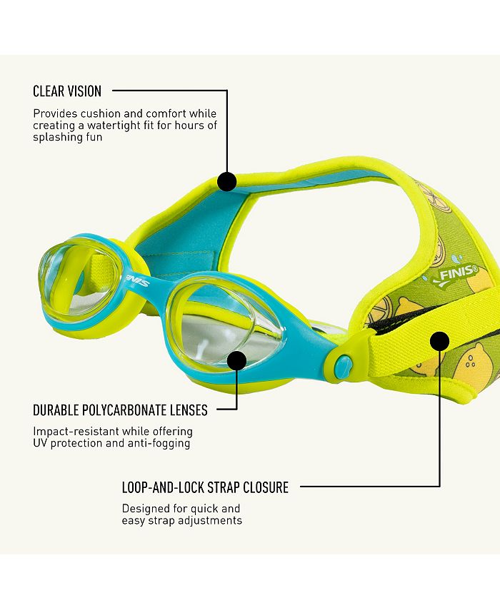 FINIS Kids DragonFly Goggles Swim Goggles for Ages 4-12 with UV ...
