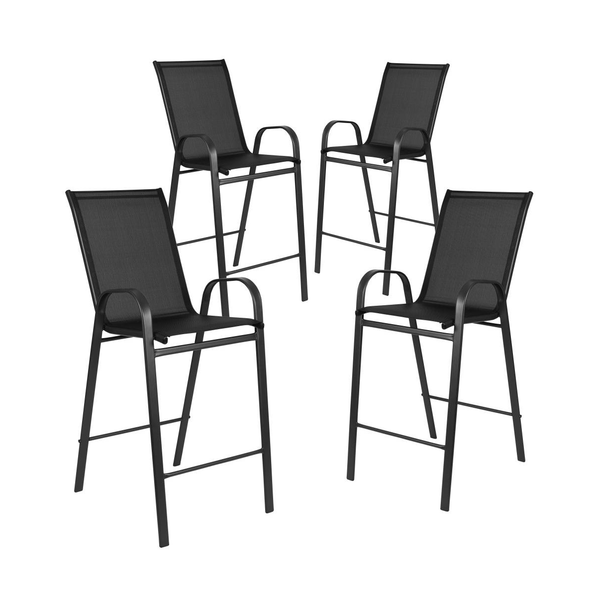 Click here for Emma+Oliver 4 Pack Outdoor Barstools With Flex Com... prices