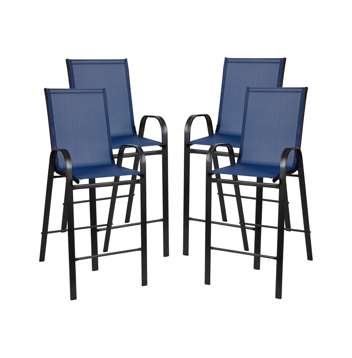 Click here for Emma+Oliver 4 Pack Outdoor Barstools With Flex Com... prices