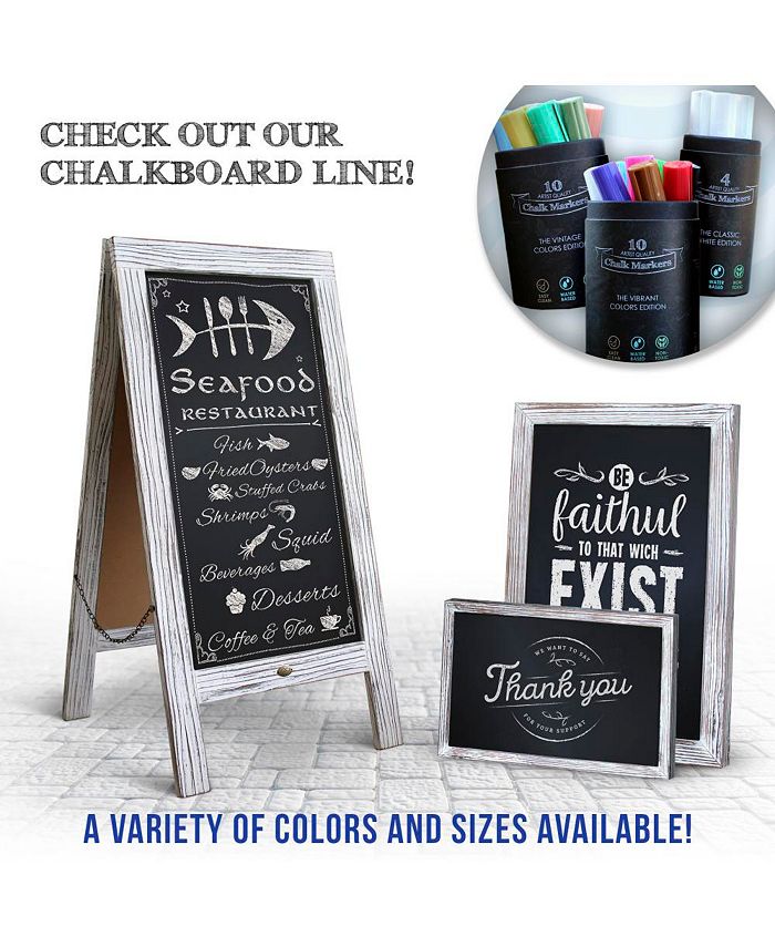 HBCY Creations Magnetic A-Frame Chalkboard Deluxe Set / Outdoor ...