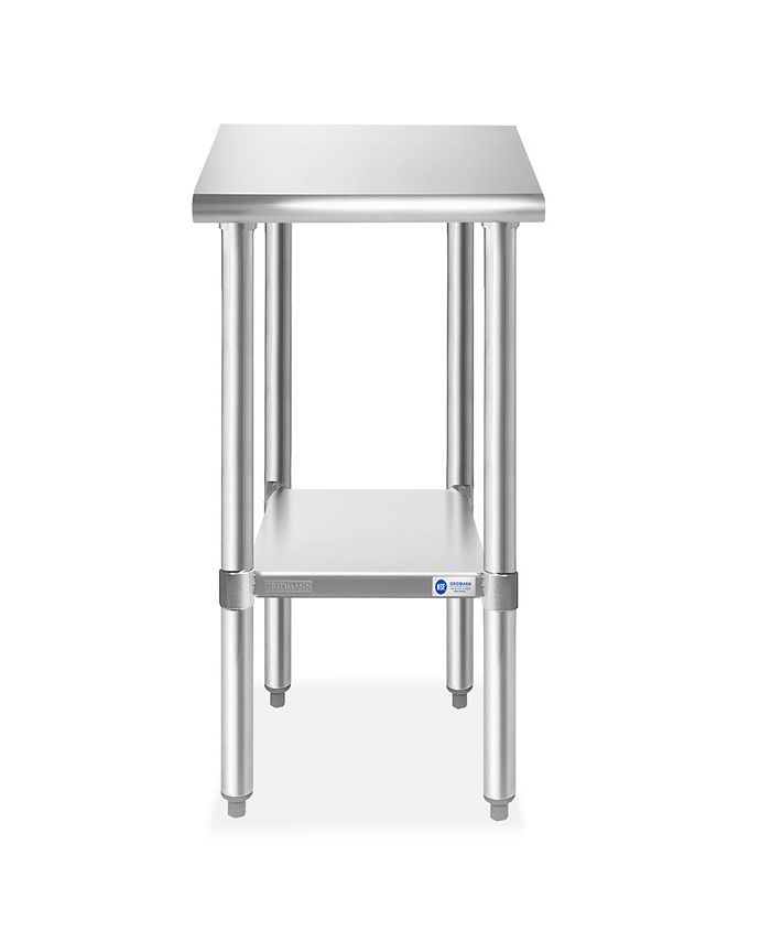 GRIDMANN 12 x 24 Inch Stainless Steel Table w/ Undershelf, NSF ...