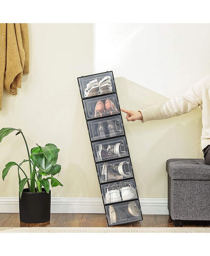 Slickblue Pack Of 18 Stackable Shoe Storage Organizers, Versatile And Foldable For Sneakers - Macy's