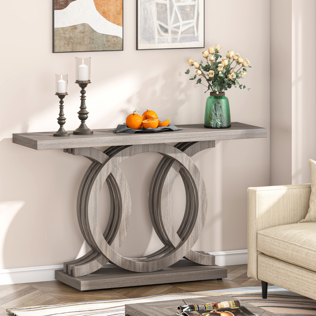 Click here for Tribesigns 55 inches Console Table with Geometric... prices