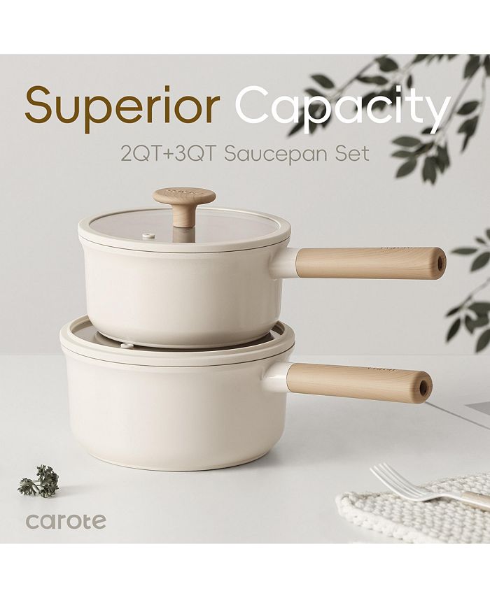 CAROTE Ceramic Cookware Sets, 12 Pcs Nonstick Pots and Pans Set, Taupe ...
