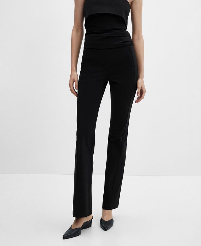 MANGO Women's High-Waist Straight Pants - Macy's