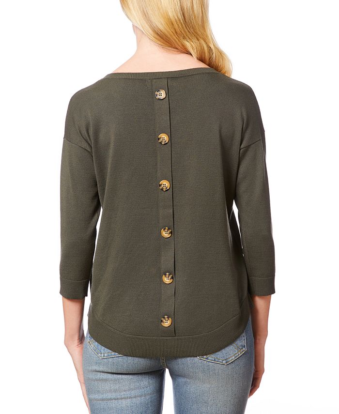 Melissa Paige Women's Boat-Neck Button-Back Sweater - Macy's