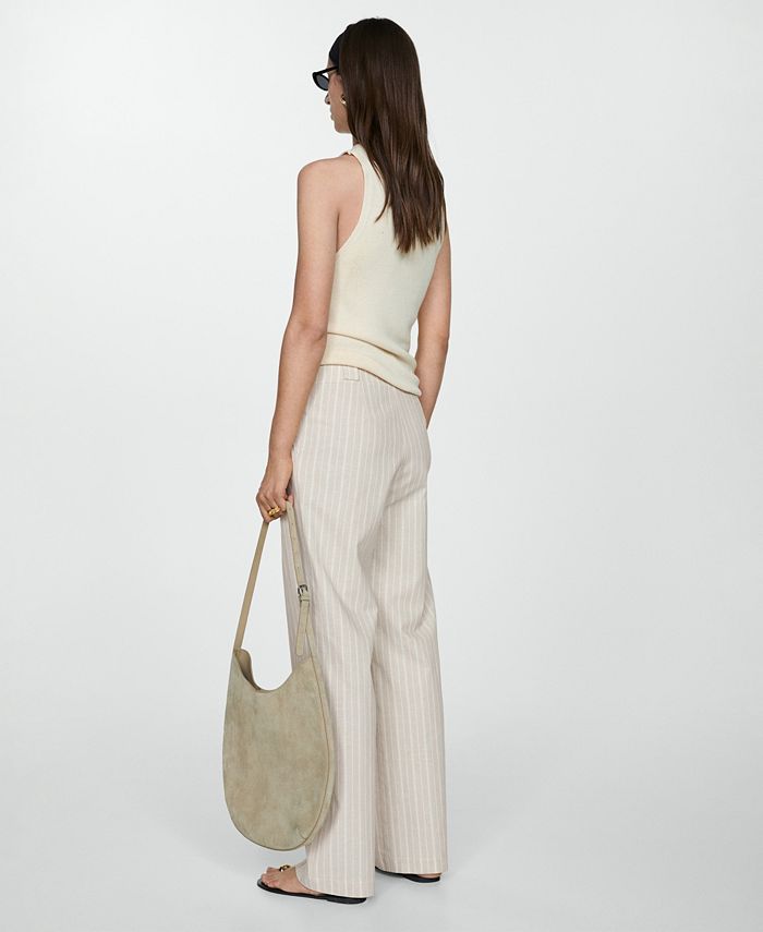 MANGO Women's Straight Striped Pants - Macy's