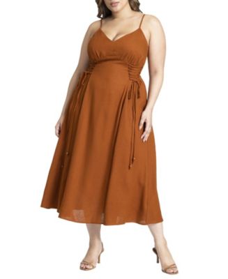 ELOQUII Plus Size Lace Up Detail Dress - Macy's