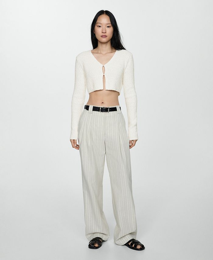 MANGO Women's Knitted Cropped Cardigan - Macy's