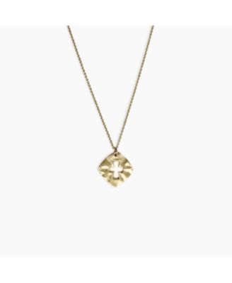 sanctuaire Square Cross Cut Out Necklace 14K Solid Gold - Macy's