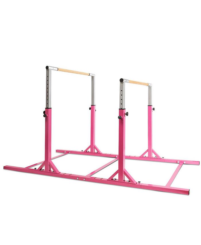 Costway Kids Gymnastics Parallel Bars Double Horizontal Bars Adjustable ...