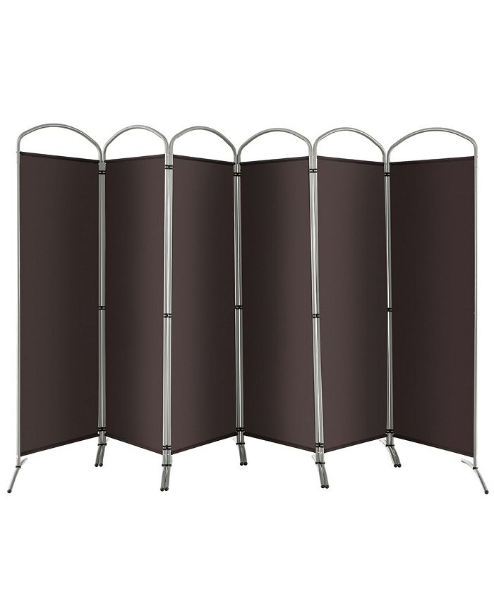 Costway 6 Panels Folding Privacy Screen 6 Ft Tall Fabric Privacy Screen ...