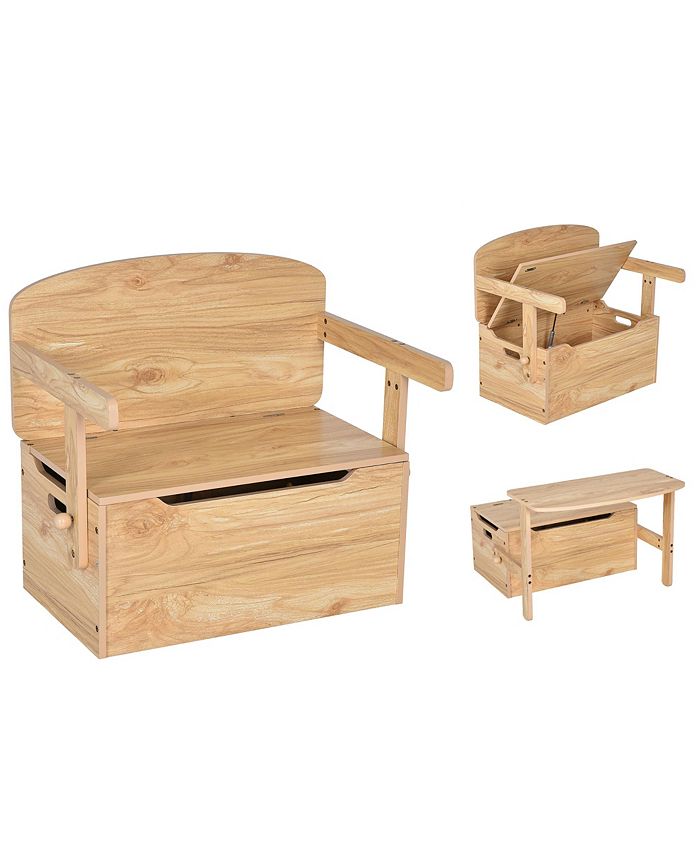 Costway 3-in-1 Kids Convertible Bench Table & Chair Set - Macy's