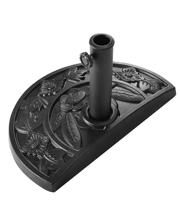 Costway 20'' Outdoor Patio Half Round Umbrella Base Stand Resin Deck ...