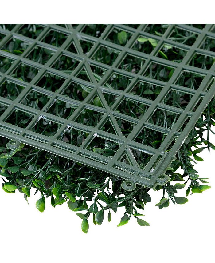 Costway 12 Artificial Hedge Plant Privacy Fence Screen Topiary ...