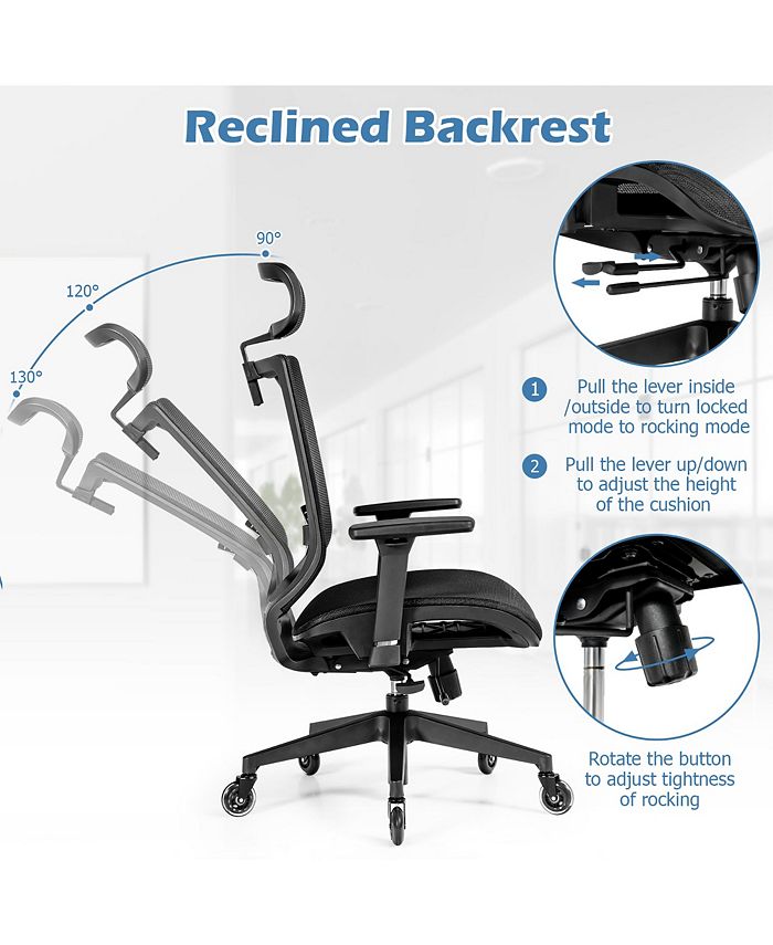 Costway Office Chair Adjustable Mesh Computer Chair with Sliding Seat ...