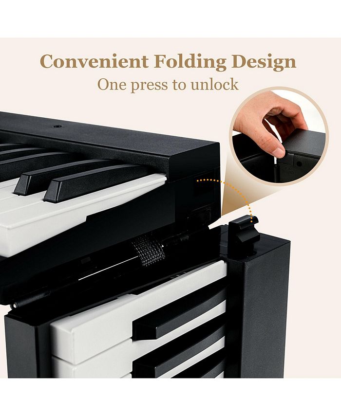Costway 88-Key Folding Electric Piano Keyboard Semi Weighted Full Size ...