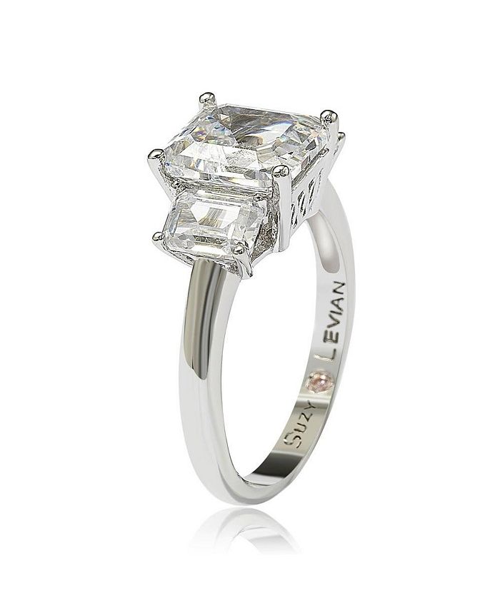 Suzy Levian New York Suzy Levian Sterling Silver Cubic Zirconia Emerald