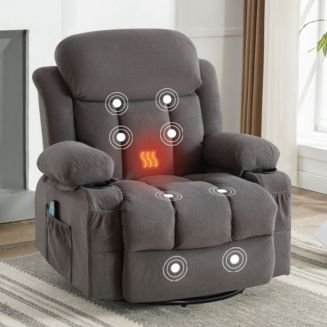 Streamdale Furniture Reclining Massage Heated Sofa with USB, Cup ...