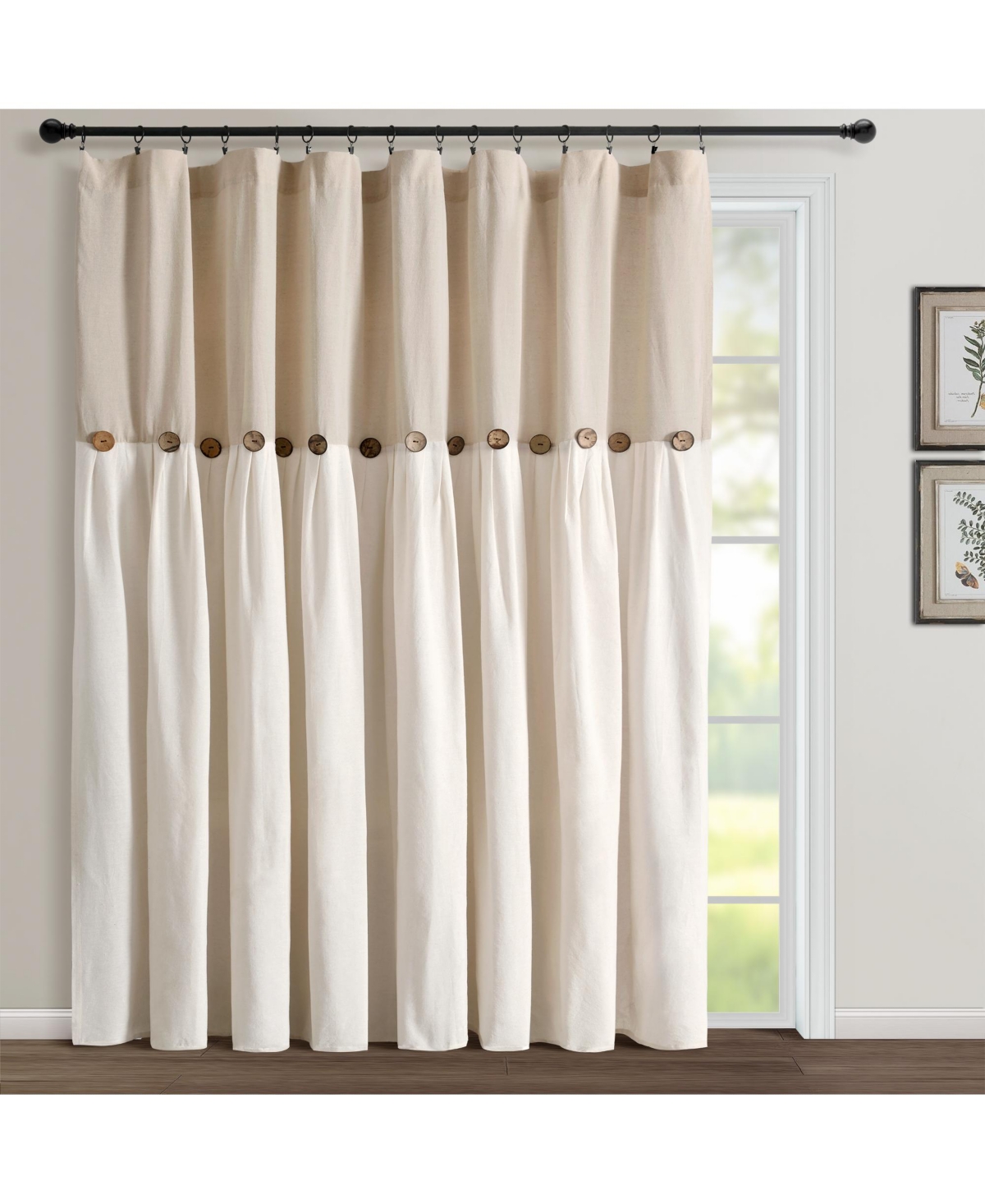 Click here for Lush Decor Linen Button Window Curtain Panels - Li... prices