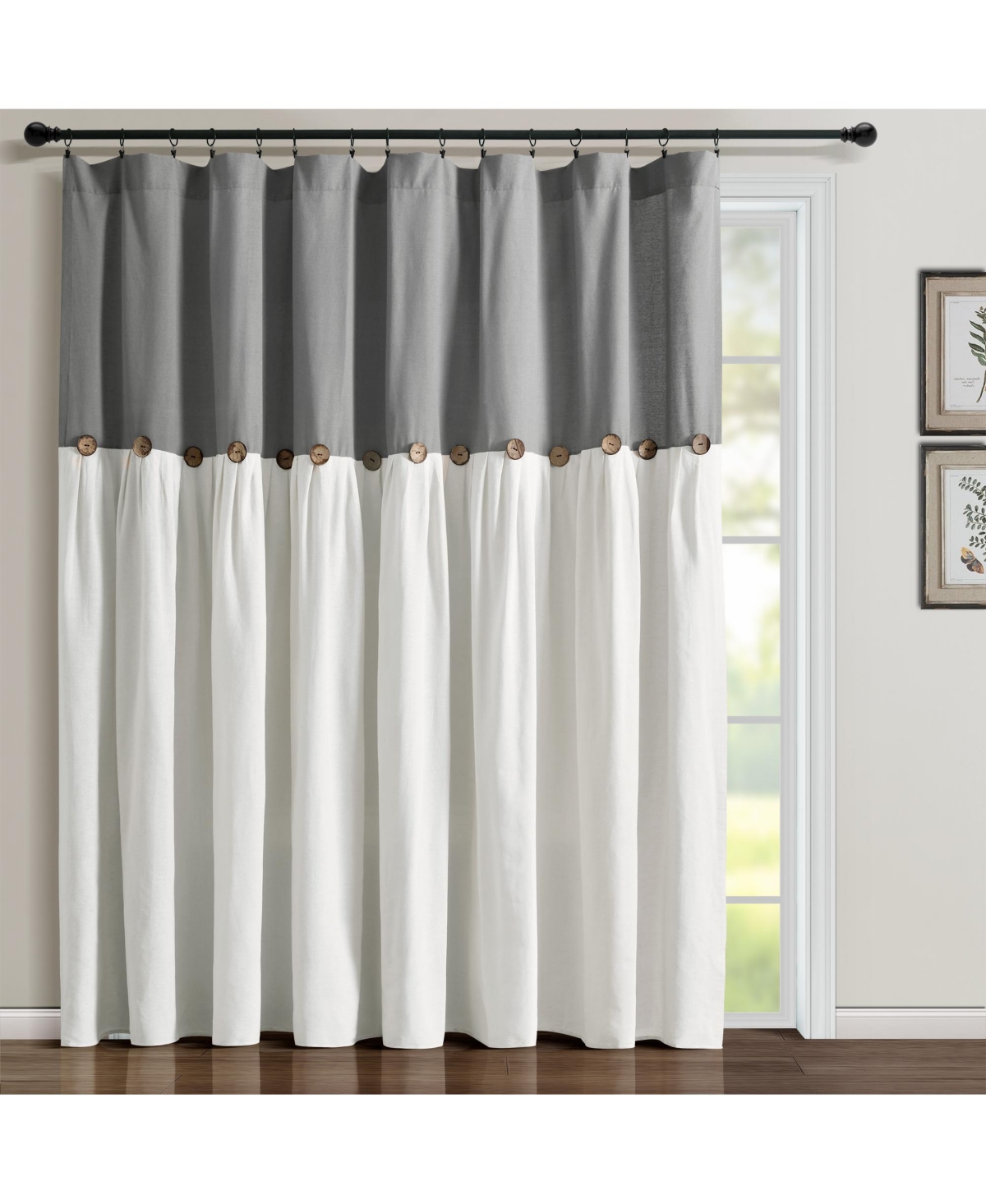 Click here for Lush Decor Linen Button Window Curtain Panels - Da... prices